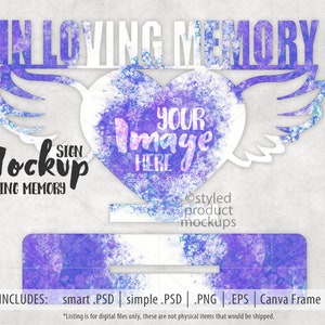 Dye Sublimation in Loving Memory Sign Mockup | Add Your Own Image and ...