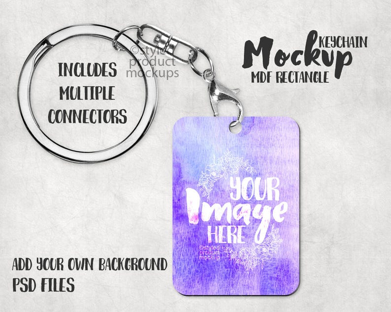 Rectangle Hard Board MDF Sublimation Keychain Mockup Template - Etsy