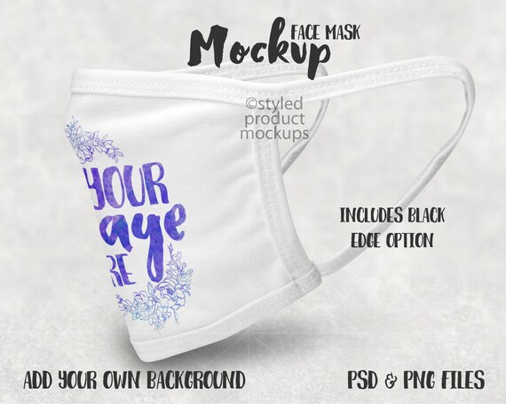 Dye Sublimation Face Mask Mockup Add Your Own Image and | Etsy