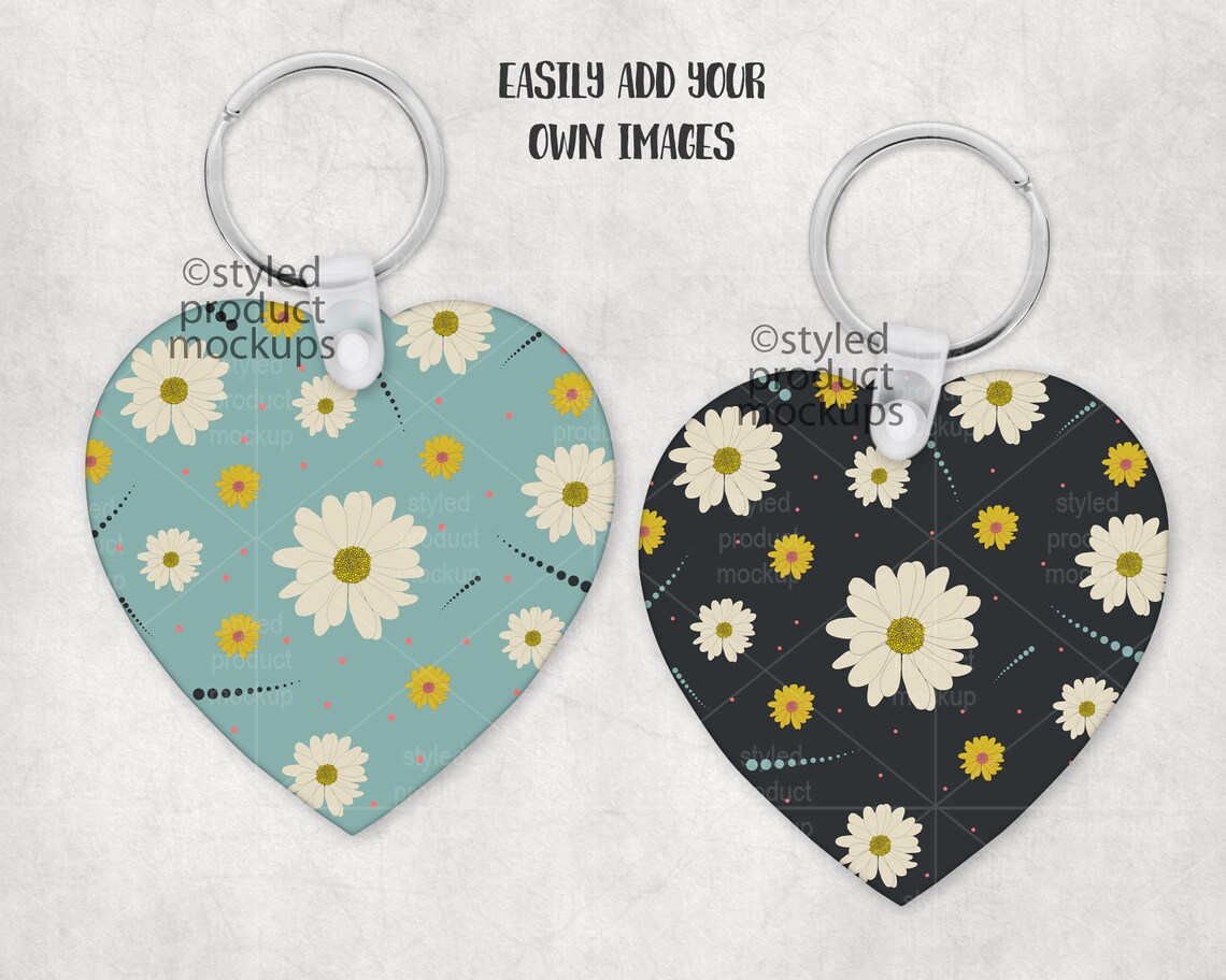 Dye Sublimation Heart Shaped Hardboard Keychain Mockup Add - Etsy