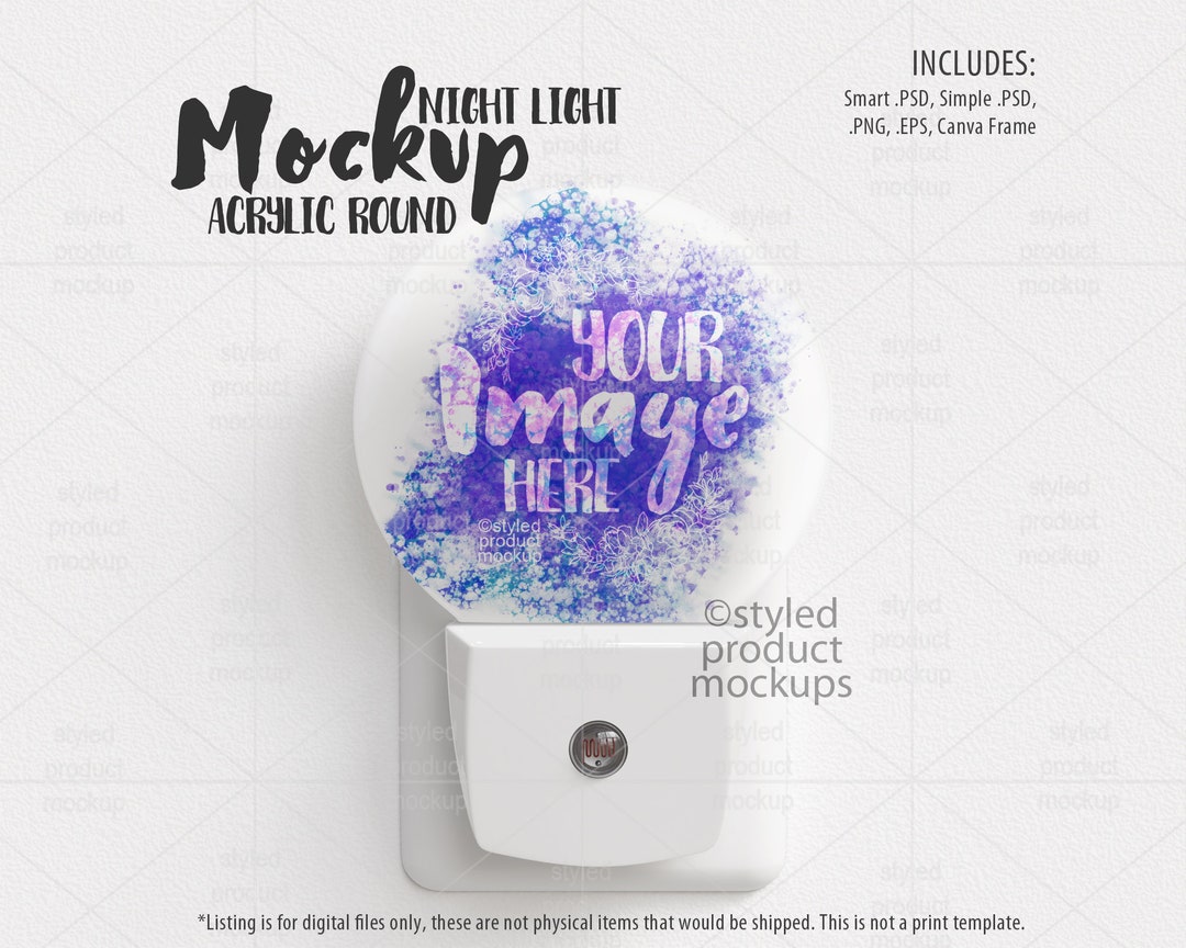 Dye Sublimation Acrylic Round Night Light Mockup | Round Nighlight ...
