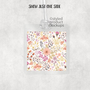 Laminated Square Luggage Tag | Bag Tag Mockup | Add Your Own Image and ...