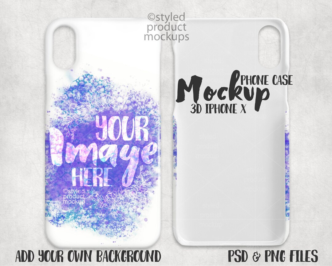 Dye Sublimation 3D Phone X Phone Case Mockup | Add Your Own Image and ...