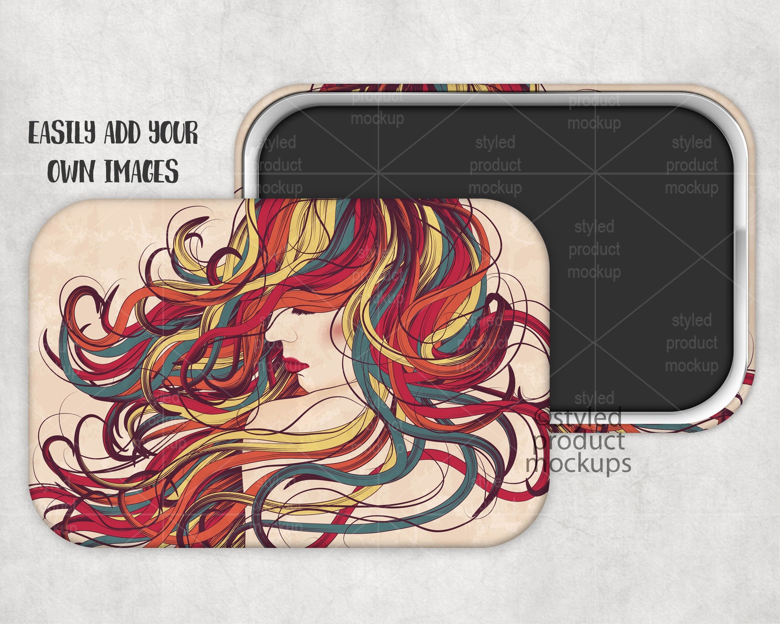 Magnet Back Button Horizontal View Mockup Add Your Own Image - Etsy