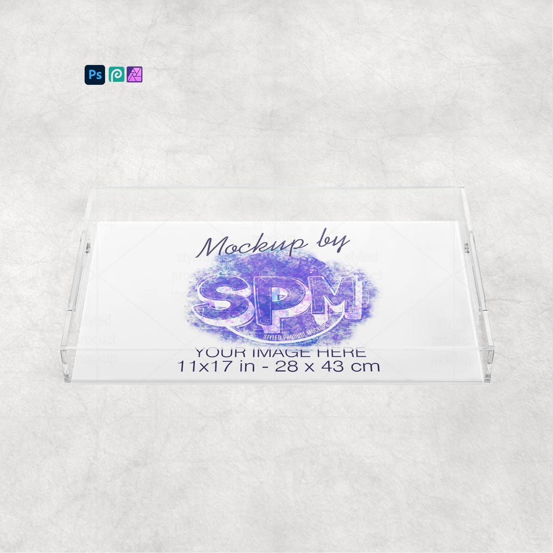 Acrylic Serving Tray Mockup | Clear Tray (PSD, PNG) - Etsy