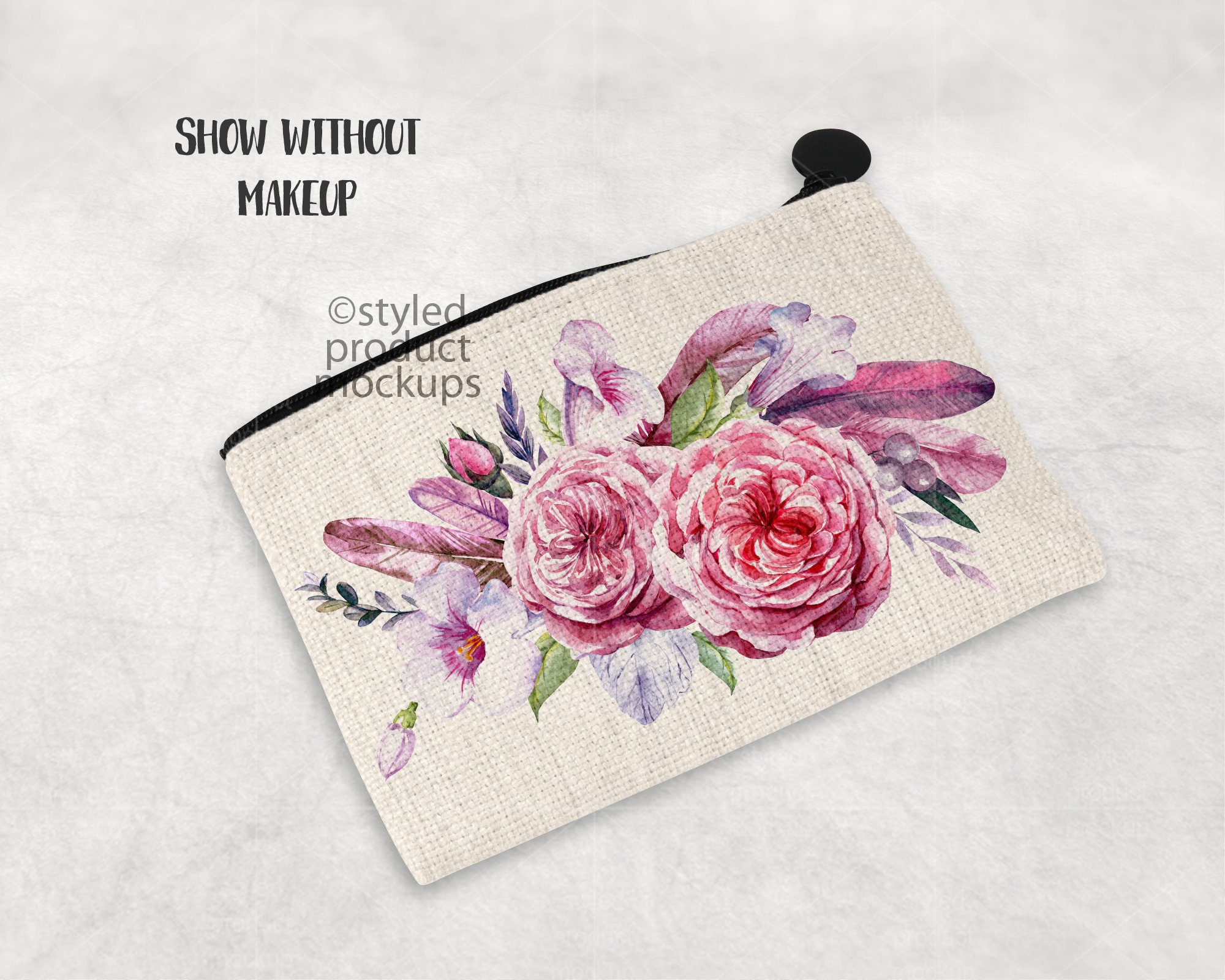 Dye Sublimation Zipper Linen Coin Pouch Mockup Template | Add Your Own ...