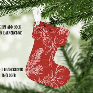 Dye Sublimation Stocking Shaped Christmas Ornament Mockup | Add Your ...