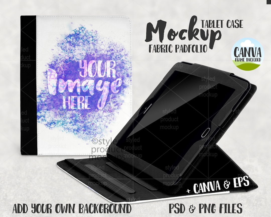 Dye Sublimation Padfolio Style Fabric Tablet Case Cover Mockup | Add ...