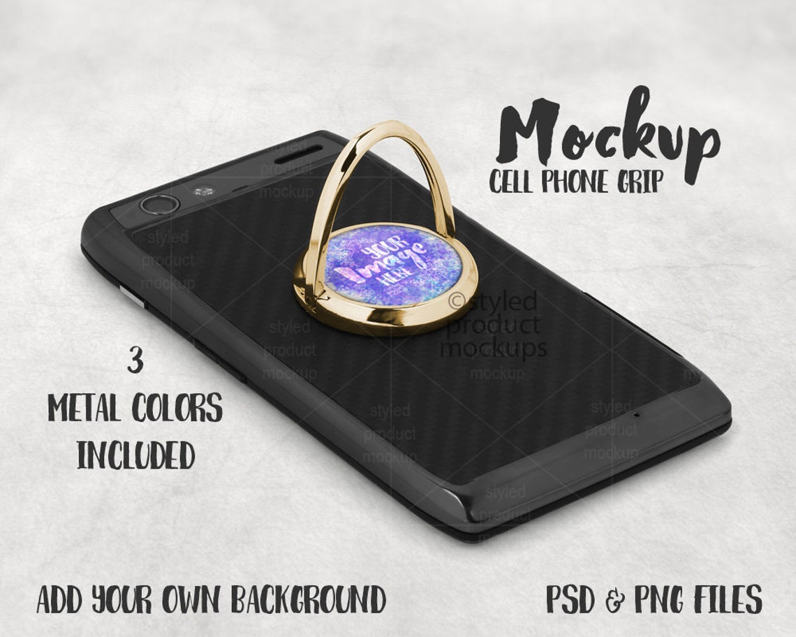 Dye Sublimation Cell Phone Grip Mockup Template | Add Your Own Image ...