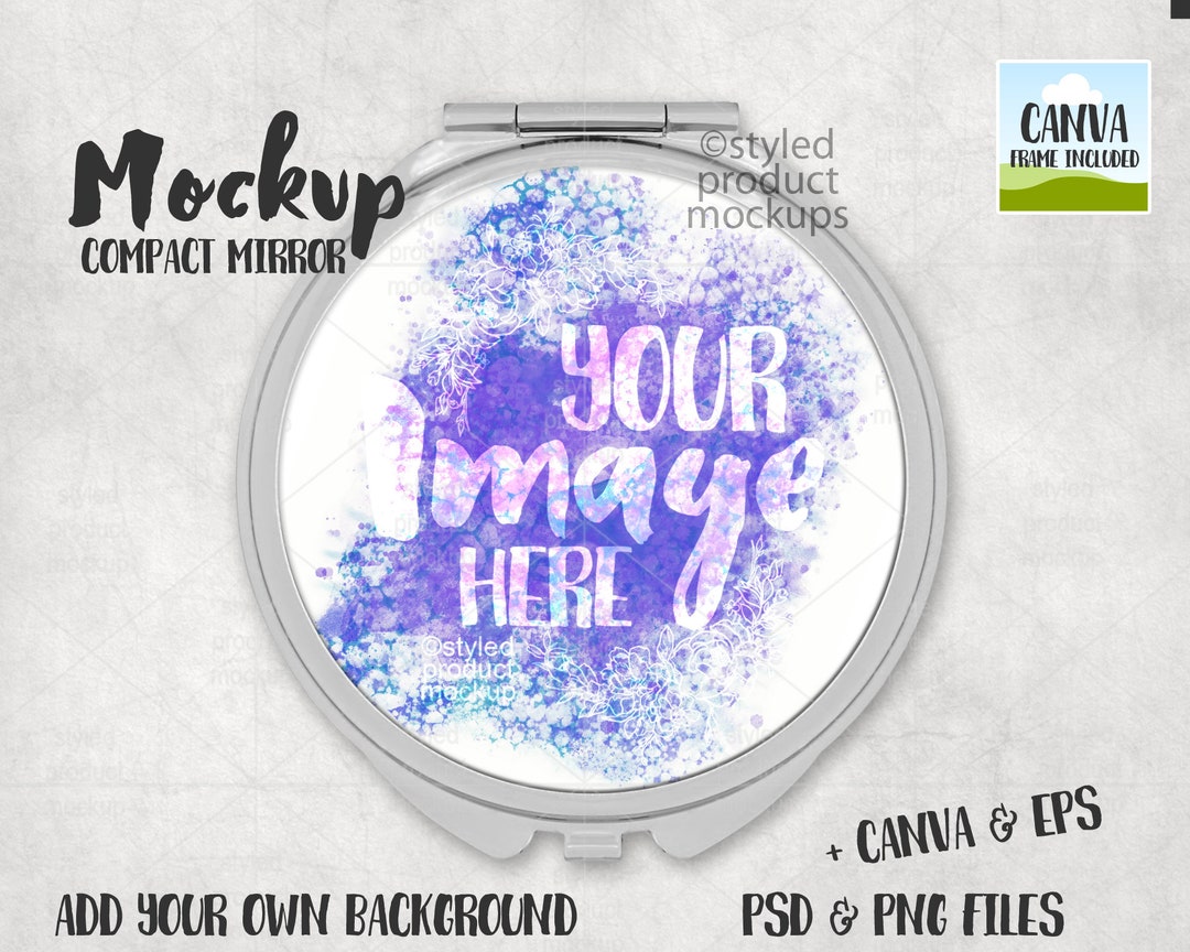 Dye Sublimation Round Compact Mirror Mockup Add Your Own - Etsy