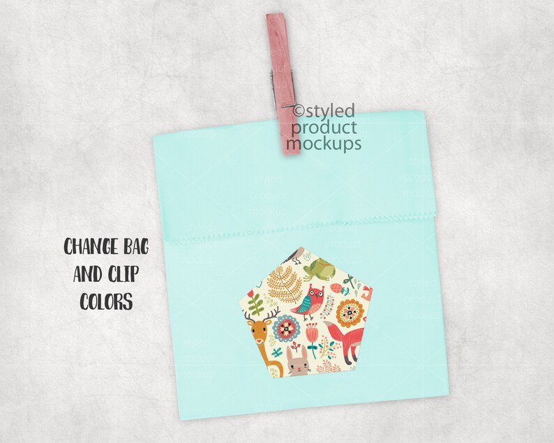 Flat Paper Bag Sticker for Party Favors Mockup Add Your Own - Etsy