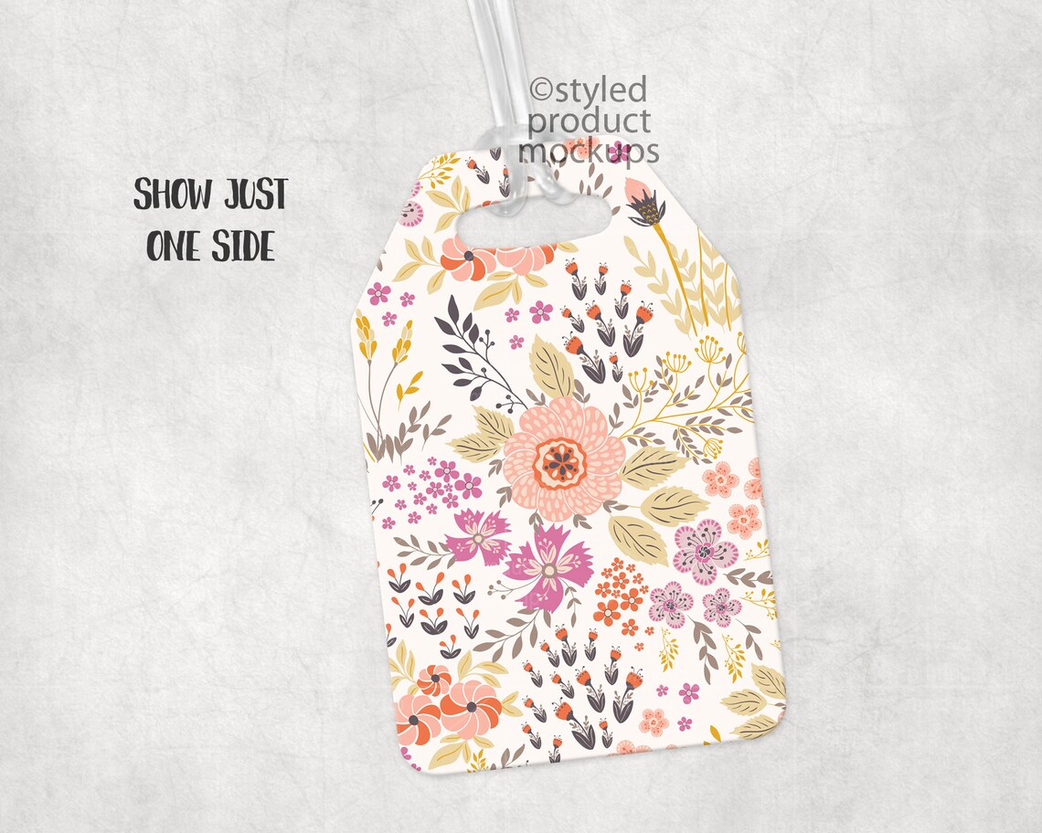 Dye Sublimation Tag Shaped Luggage Tag 4866 Mockup Add Your - Etsy
