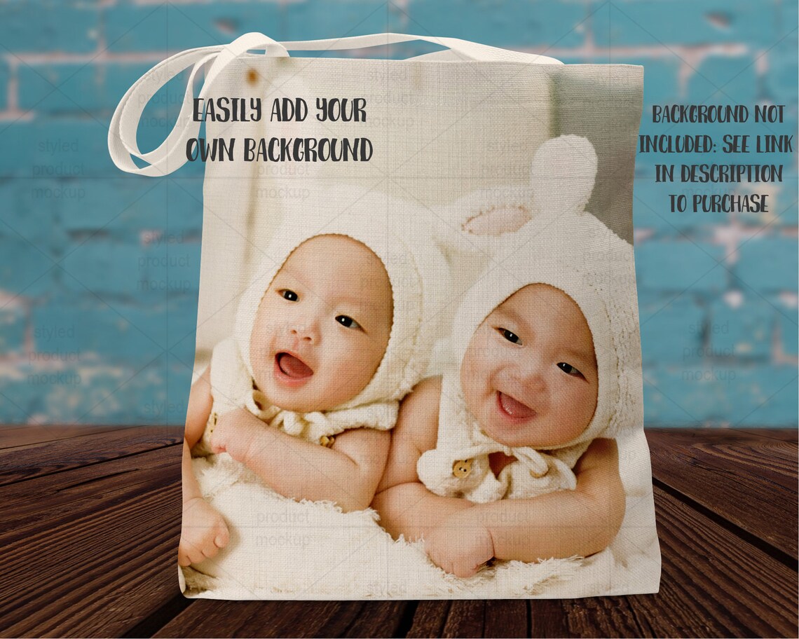 Dye Sublimation Linen Tote Bag Mockup Add Your Own Image and | Etsy
