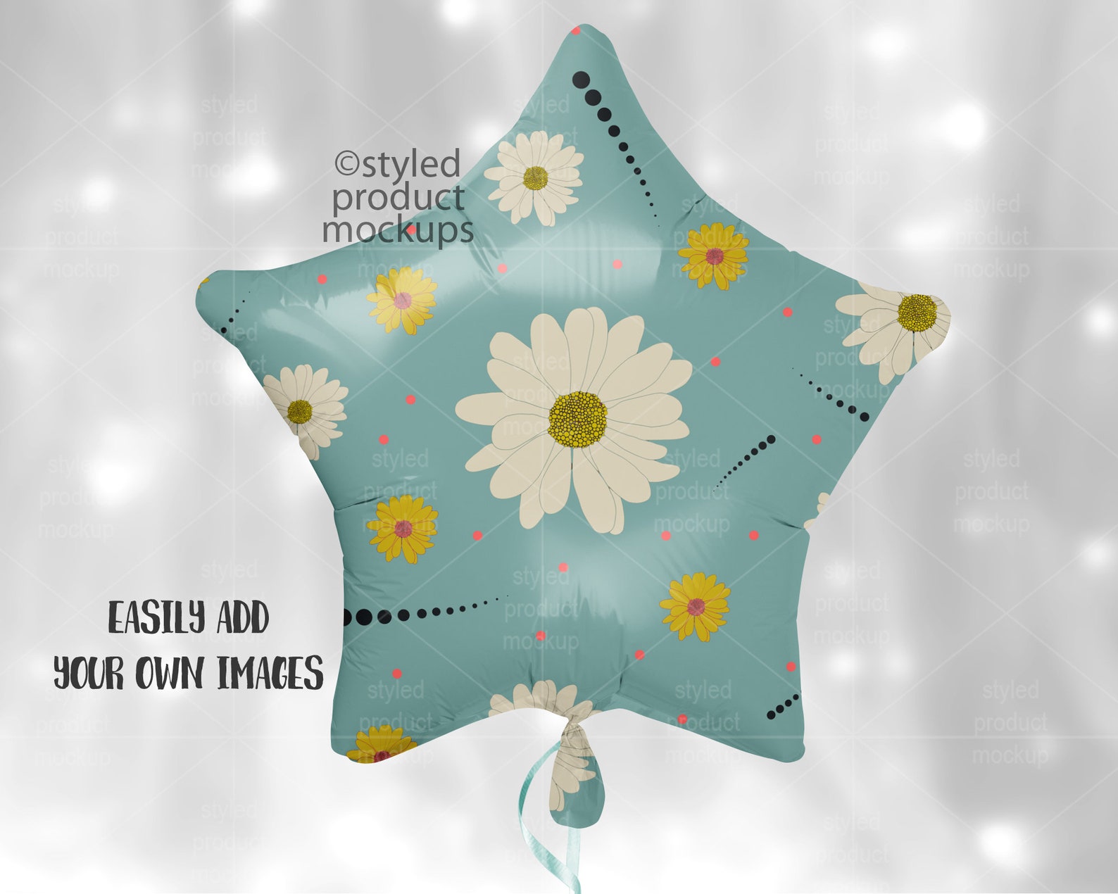 Star Shaped Balloon Decal Mockup Add Your Own Image and - Etsy