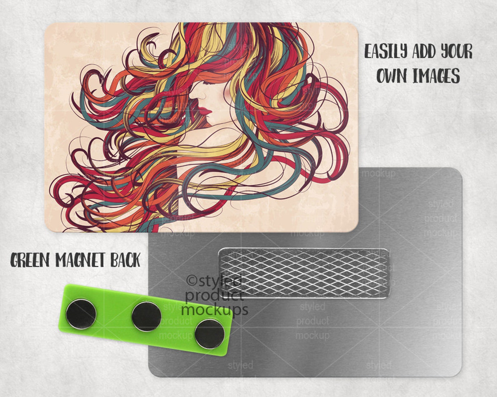 Dye Sublimation Name Badge Mockup Template Add Your Own - Etsy