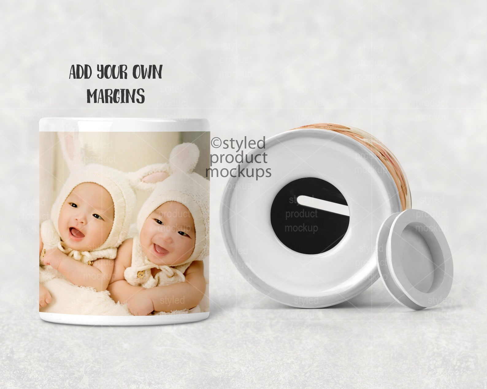 Dye Sublimation Ceramic Coin Bank Mockup Add Your Own Image | Etsy