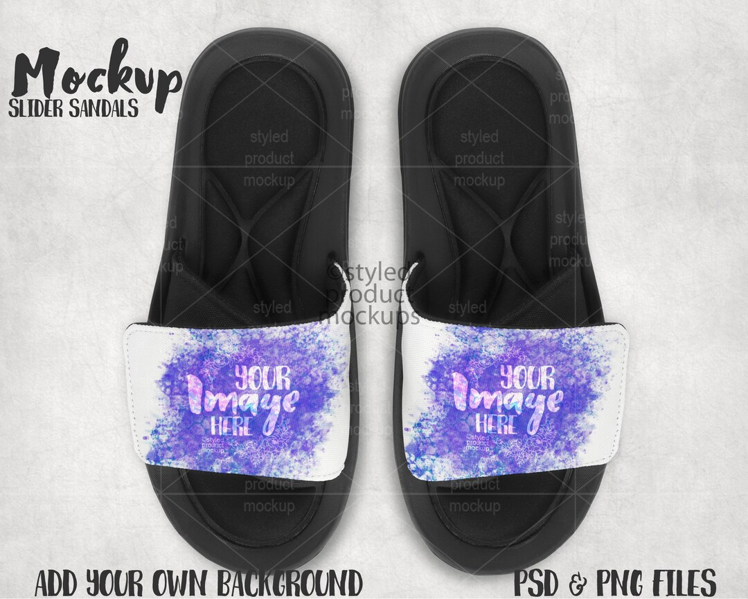 Dye Sublimation Slider Sandals Mockup | Add Your Own Image and ...