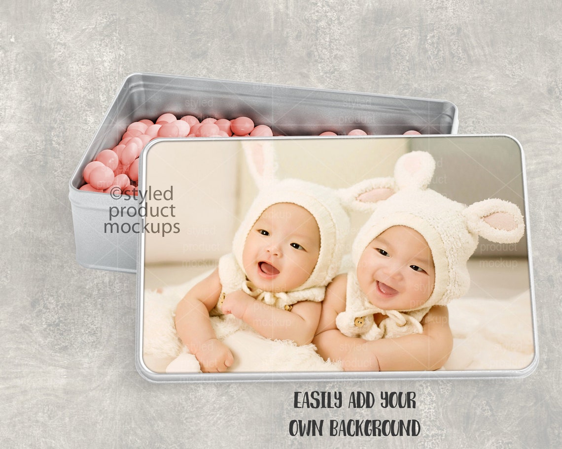 Dye Sublimation Rectangle Tin Metal Box Mockup Add Your Own - Etsy