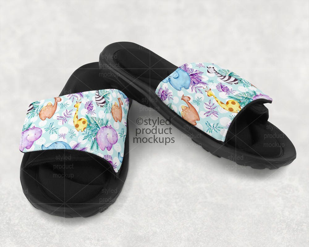 Dye Sublimation Slider Sandals mockup template Add your own | Etsy