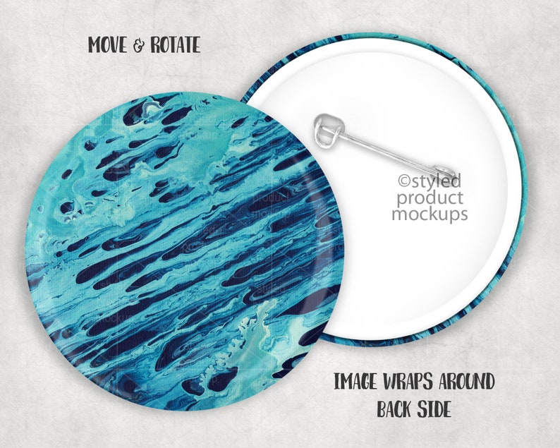 Plastic Back Round Pinback Button Mockup Add Your Own Image - Etsy