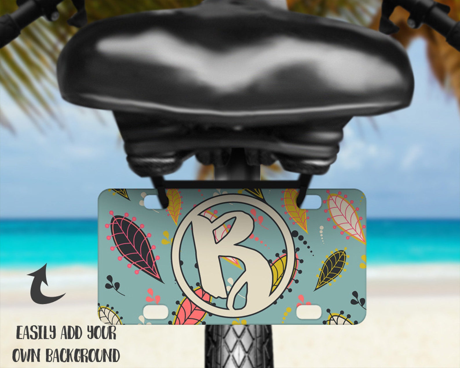 Bicycle License Plate Mockup Template Add Your Own Background Dye ...