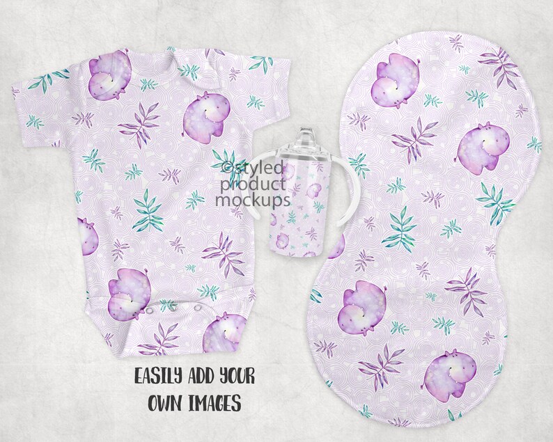 Dye Sublimation Baby Gift Set Mockup | Add Your Own Image and ...