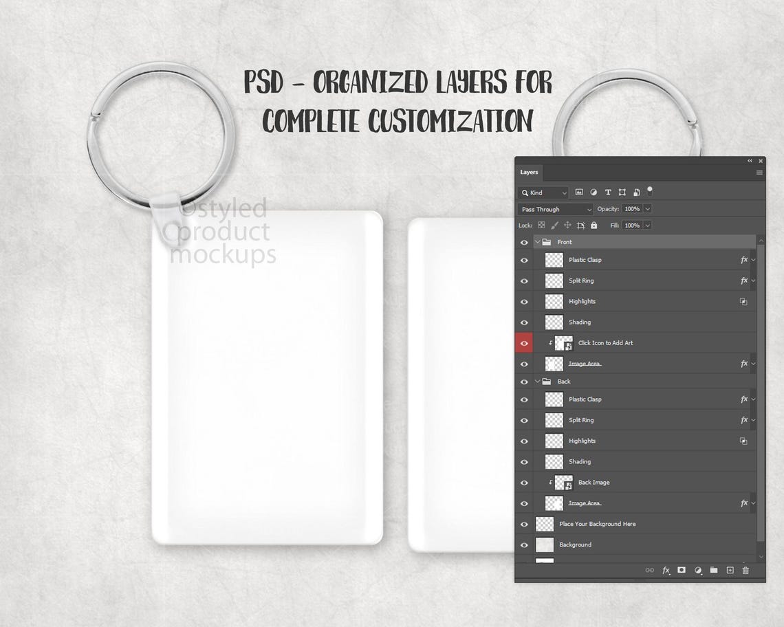 Dye Sublimation Rectangle Acrylic Keychain Mockup | Add Your Own Image ...