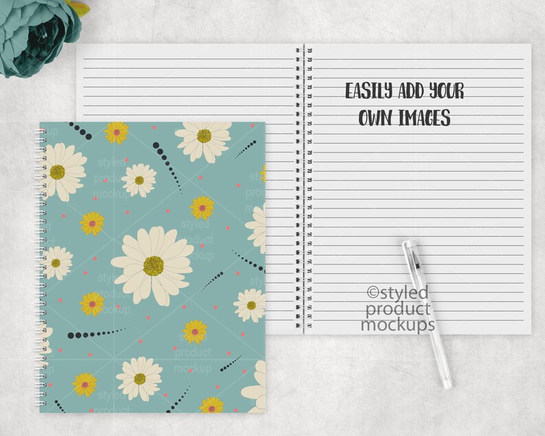 Spiral Bound 8.5 X 11 Notebook Mockup Add Your Own Image and - Etsy