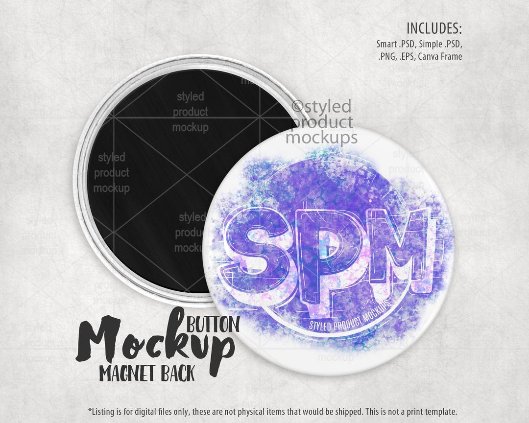 Magnet Back Button Mockup | Add Your Own Image and Background - Etsy