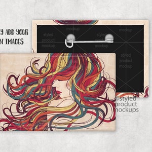 Rectangle Shaped 2X3 Inch Horizontal Pinback Button Mockup - Etsy