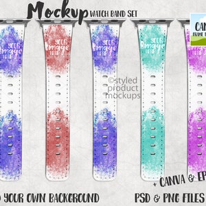 Dye Sublimation Watch Band Set Mockup | Canva Frame, PSD, PNG - Etsy
