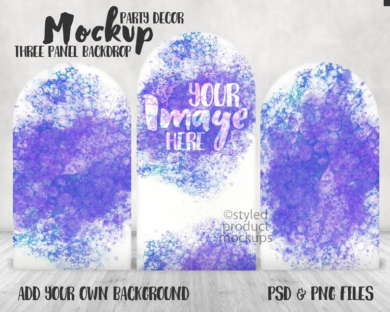 Three Panel Party Backdrop Trio Display Mockup Add Your Own - Etsy