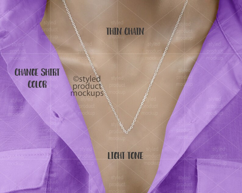 Empty Chains Hanging Around Woman's Neck Mockup | Add Your Own Image ...