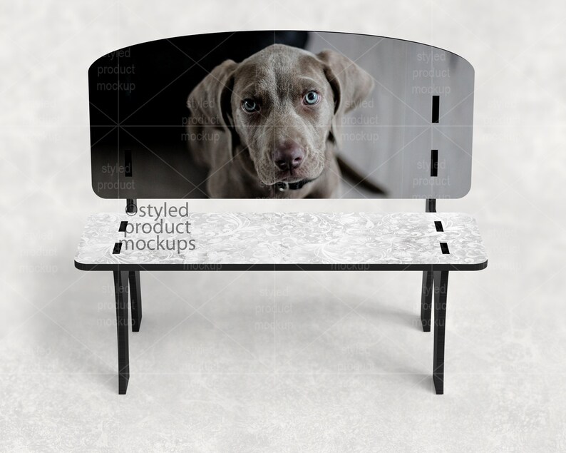 Dye Sublimation MDF Memorial Mini Bench Mockup | Add Your Own Image and ...