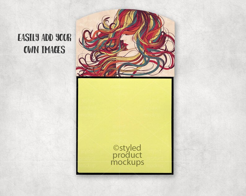 Desktop Notepad Holder Mockup Template| Add Your Own Image and ...