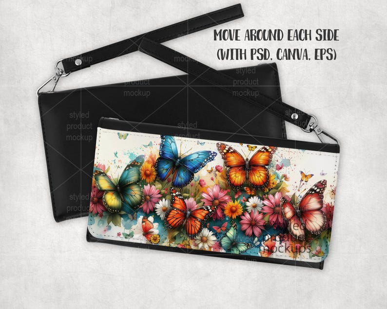 Dye Sublimation Wallet With Hand Strap Mockup | Add Your Own Image and ...