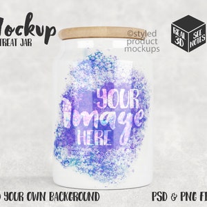 Dye Sublimation Treat Jar With Bamboo Lid Mockup Add Your - Etsy