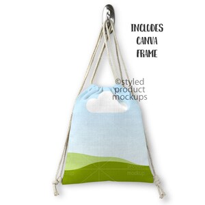 Dye Sublimation Linen Drawstring Bag Mockup Template | Add Your Own ...