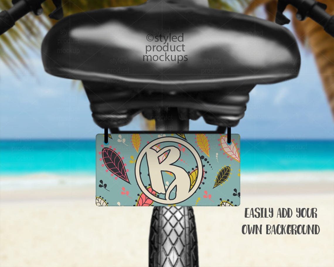 Bicycle License Plate Mockup Template Add Your Own - Etsy