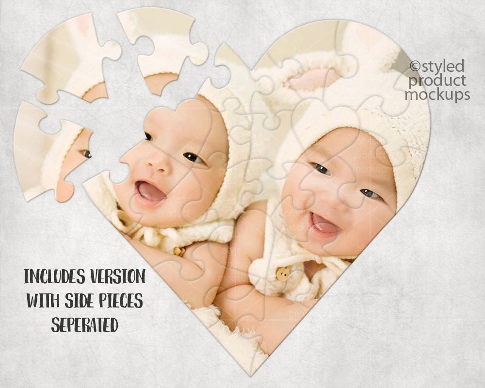 Sublimation Heart Shaped Puzzle Mockup Template Add Your Own - Etsy Canada