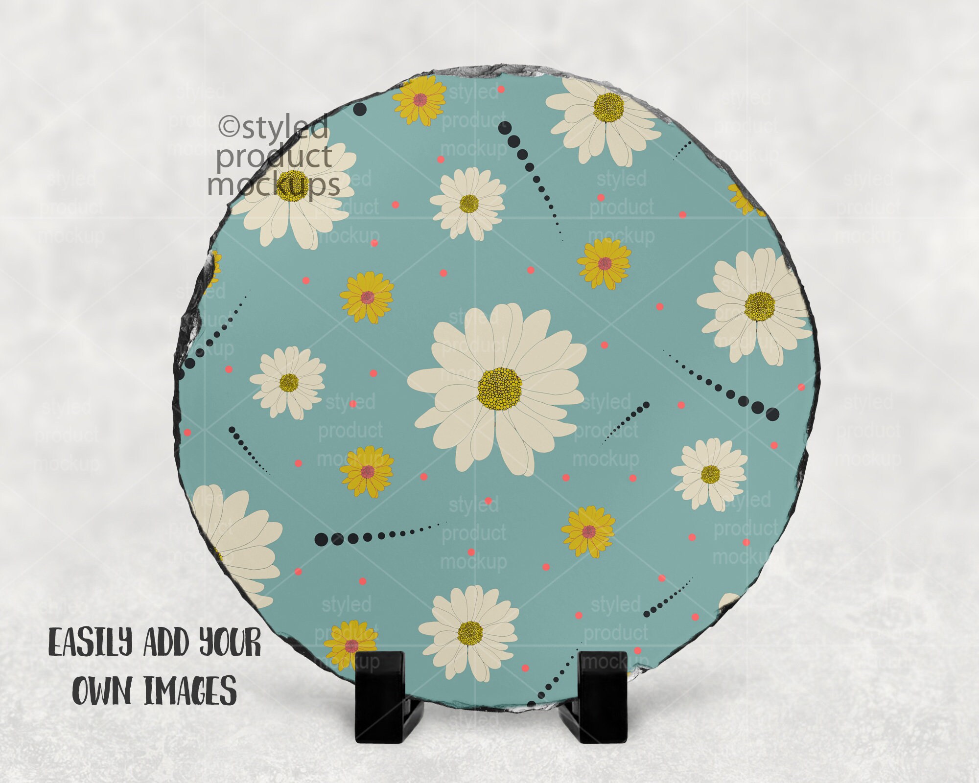 Dye Sublimation Round Photo Slate Mockup | Add Your Own Image and ...