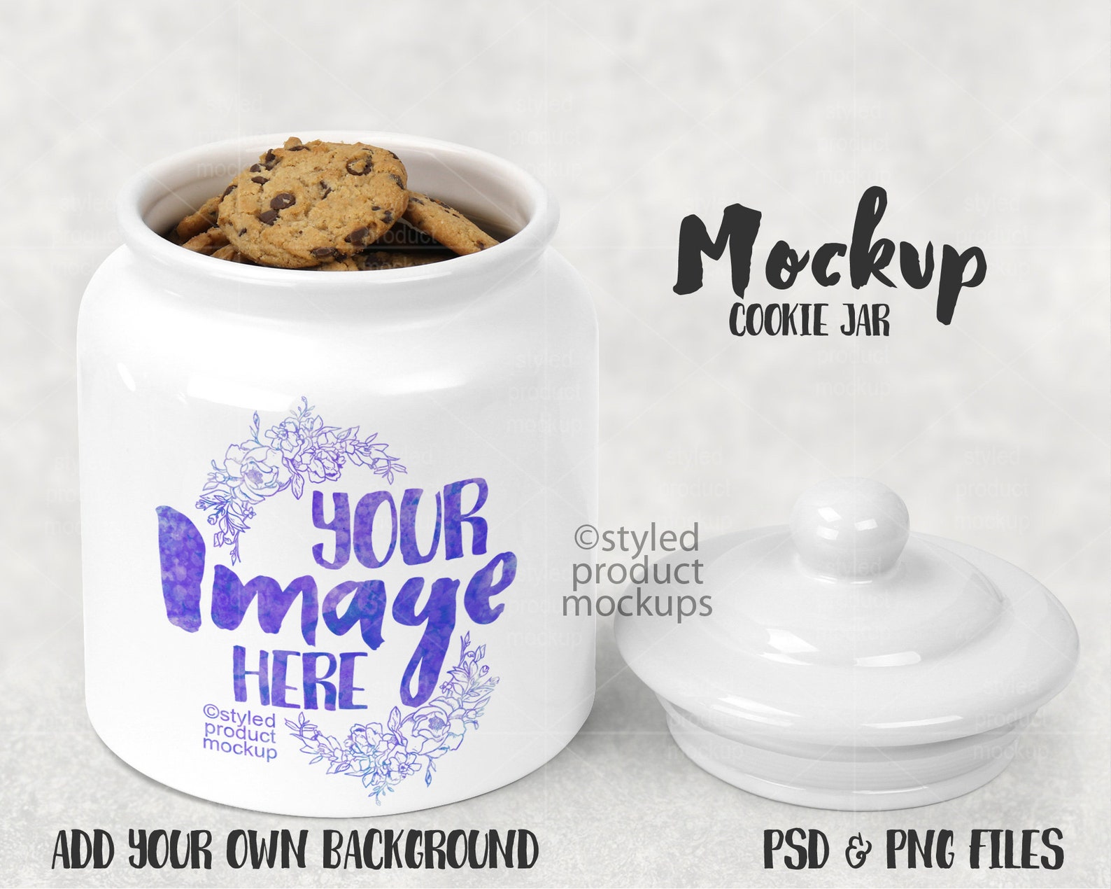 Dye Sublimation Cookie Jar With Cookies Inside Mockup | Add Your Own ...