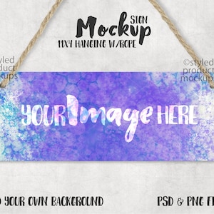 Dye Sublimation 11x4 Inch Sign With Rope Mockup | Add Your Own Image ...