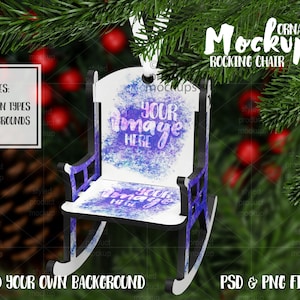 Dye Sublimation Memorial Rocking Chair Christmas Ornament Mockup | Add ...