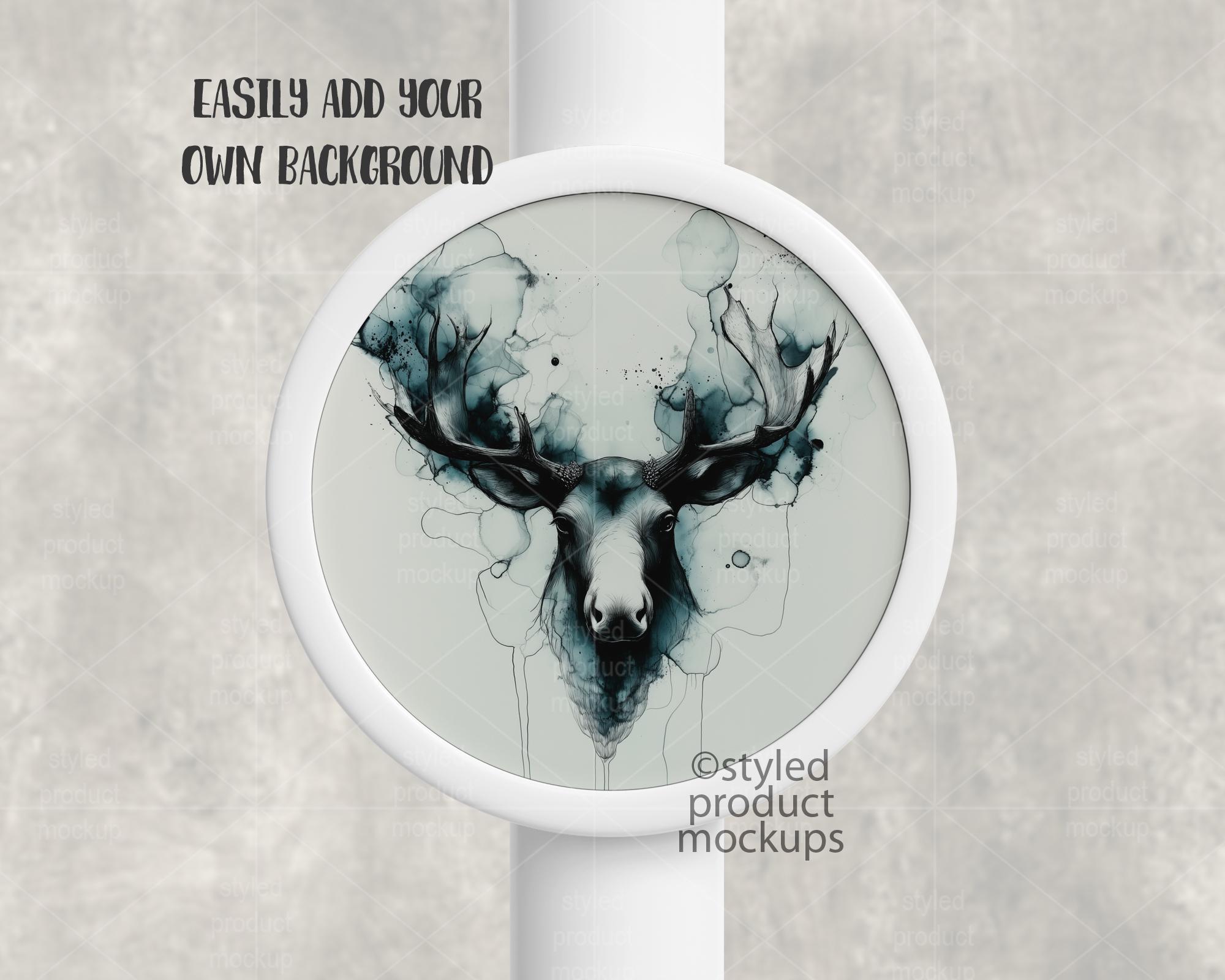 Round Straw Topper Mockup: Dye Sublimation (photoshop, Canva, PNG ...