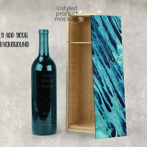 Dye Sublimation Natural Wood Wine Box Mockup Template | Add Your Own ...