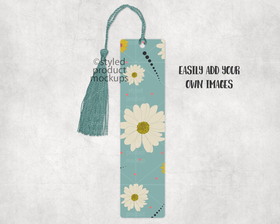 Bookmark With Tassel 1x4 Inch Mockup Add Your Own Image and - Etsy