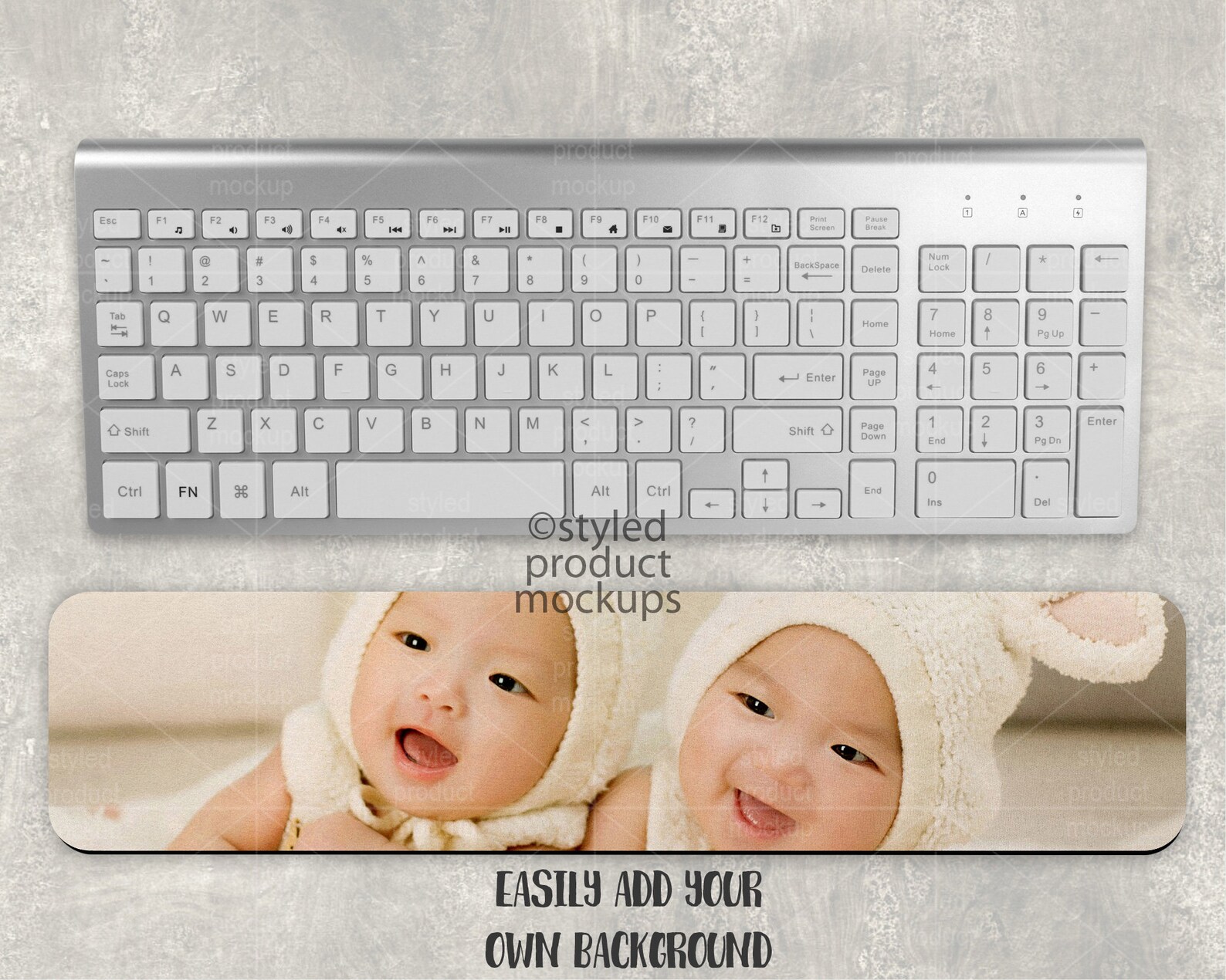 Dye Sublimation Neoprene Keyboard Wrist Rest Mockup Template | Etsy