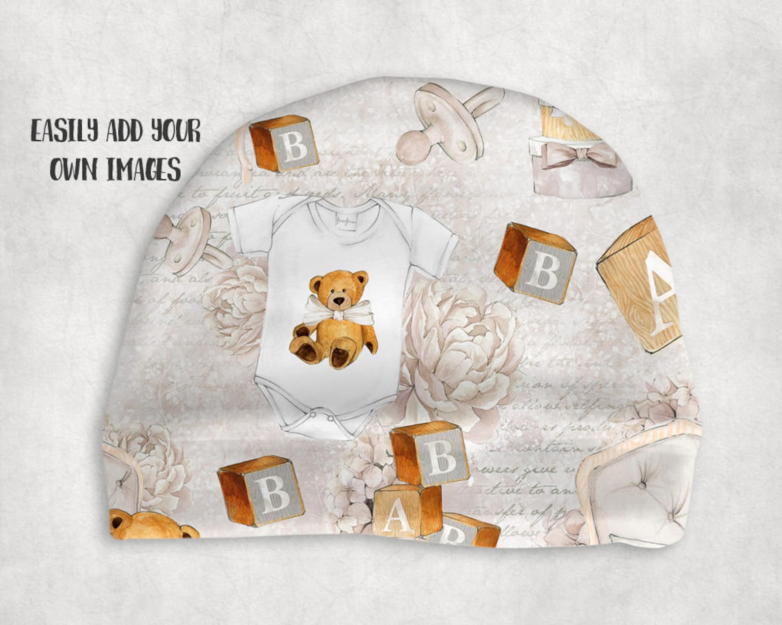 Fleece Baby Cap Mockup Template | Add Your Own Image and Background - Etsy