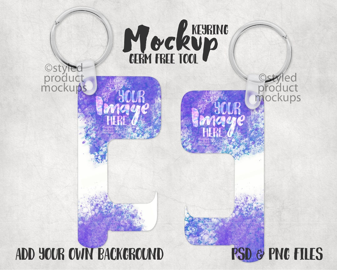 Dye Sublimation Double Sided Germ Free Tool Keychain Mockup | Add Your ...